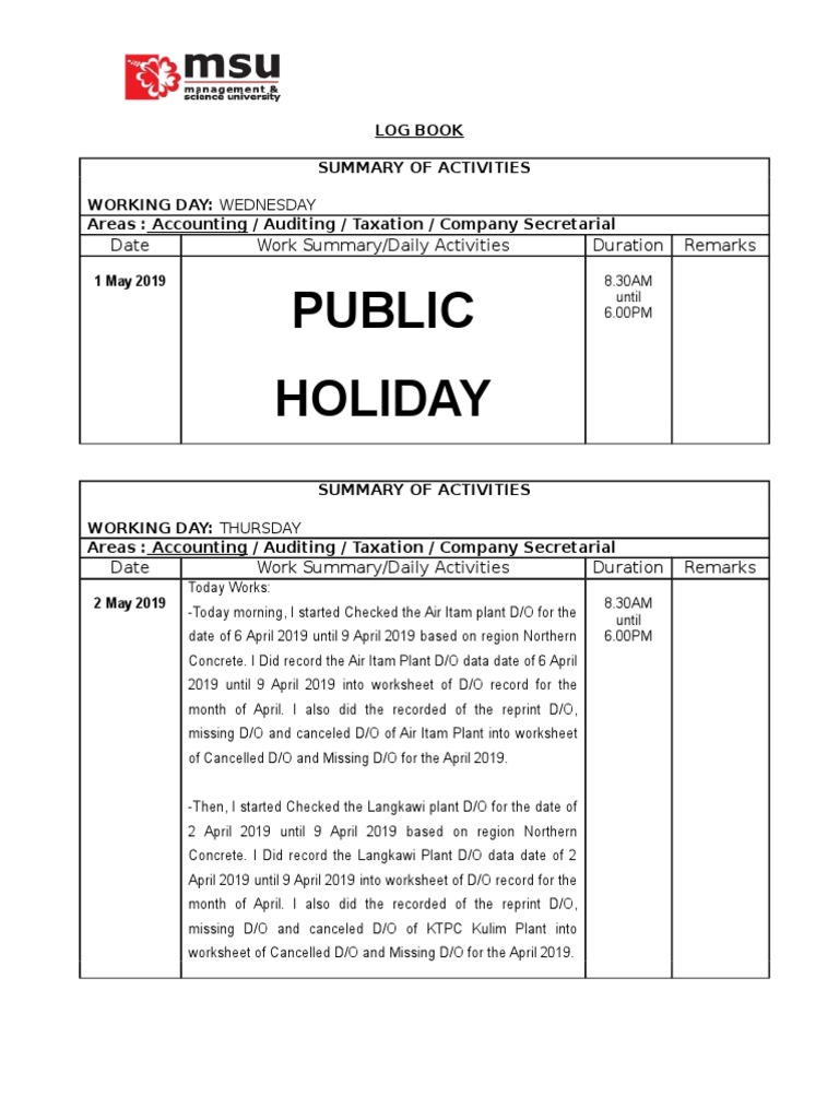 Log Book May Final Work | PDF | Receipt | Cheque