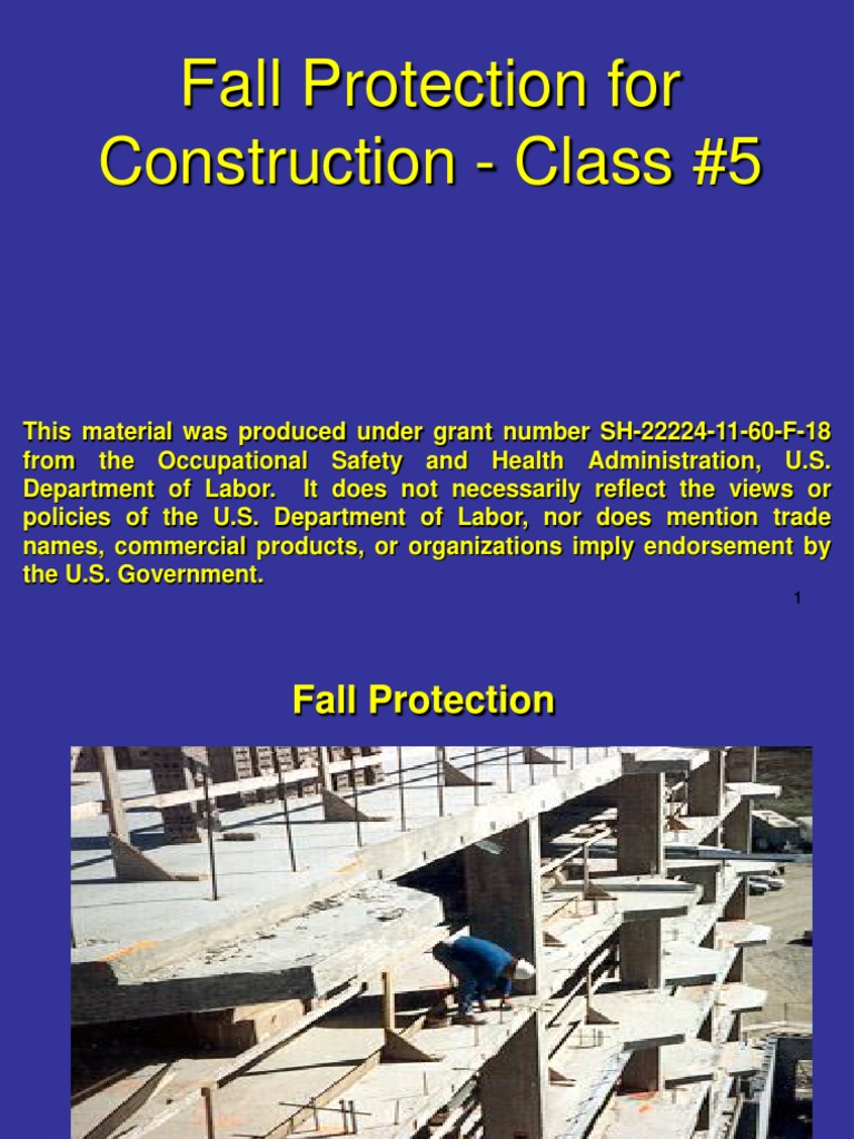 Fall Protection Class #5 Construction | PDF | Ladder | Stairs