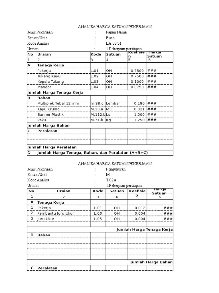 Analisa Dan Volume Ta | PDF