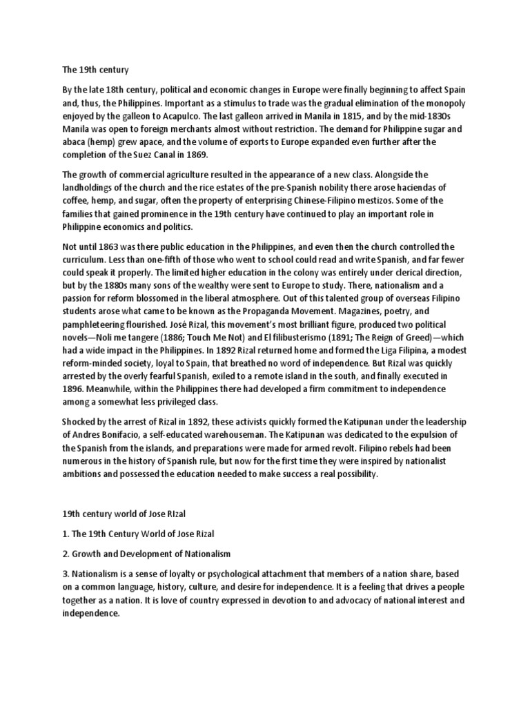 19th Century World of Jose Rizal and Its Life | PDF | Liberty | Liberalism
