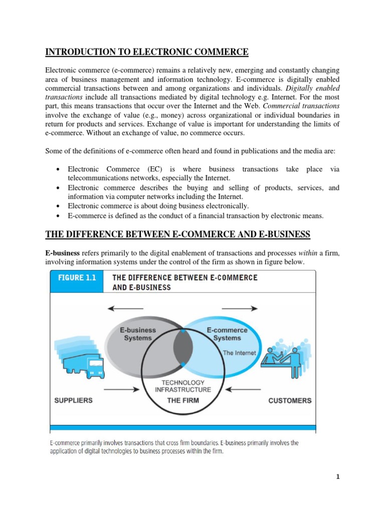 01 Introduction To E-Commerce | PDF | E Commerce | Electronic Business