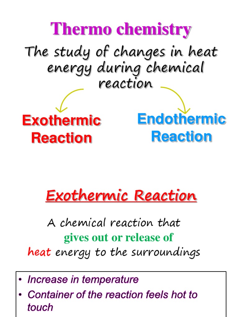 Thermo Chemistry: The Study of Changes in Heat Energy During Chemical ...