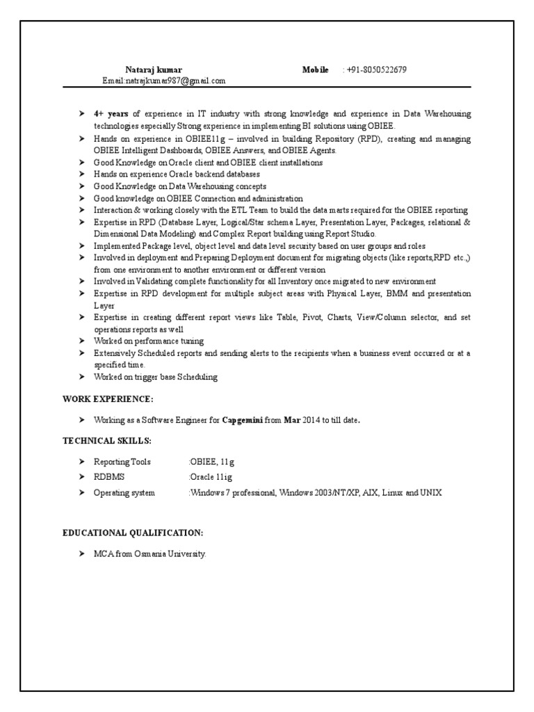 Nataraj Kumar Mobile | Download Free PDF | Oracle Database | Data Warehouse