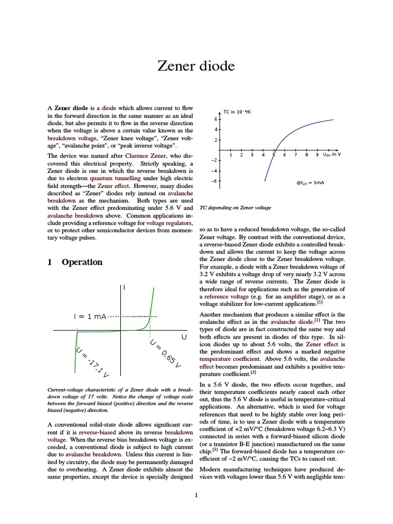 Zenor Diode | PDF | Diode | P–N Junction
