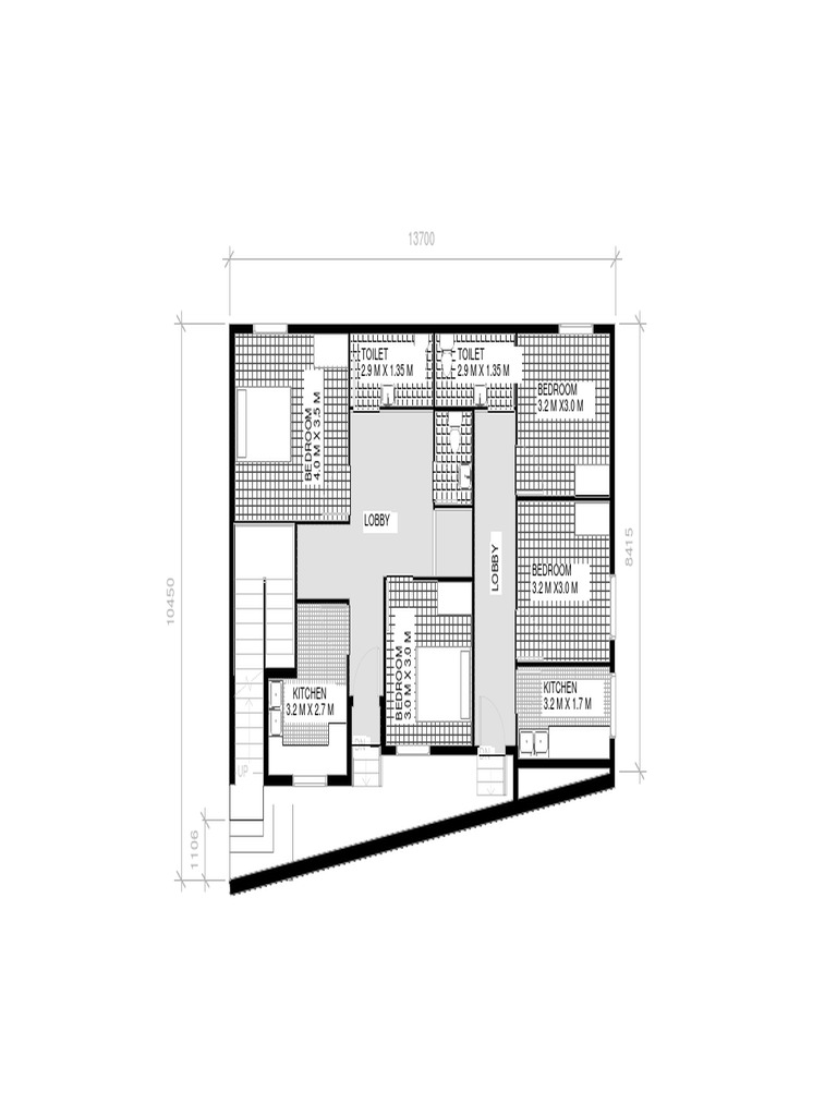 25x47 House Plan with Room Dimensions | PDF
