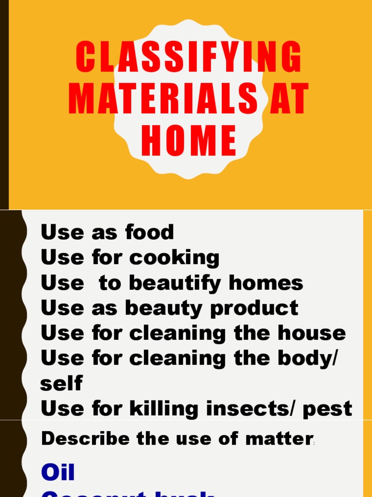 Classifying Materials at Home | PDF | Gases | Chemistry