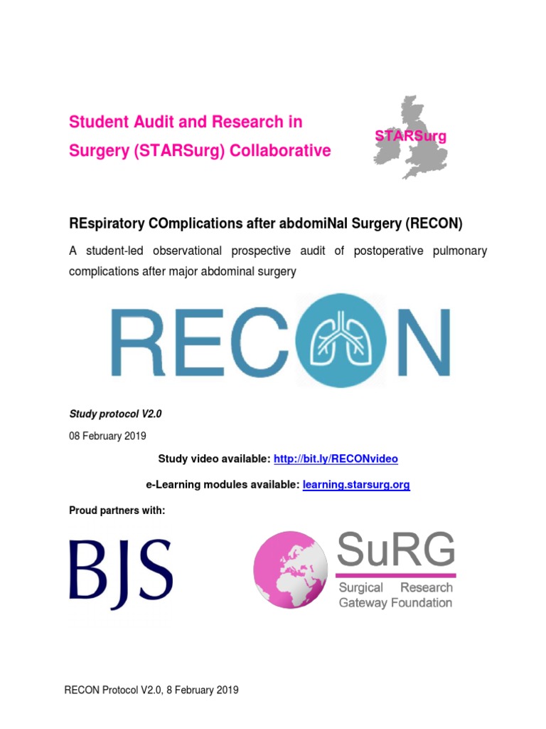RECON Protocol V2.2 | PDF | Surgery | Health Sciences