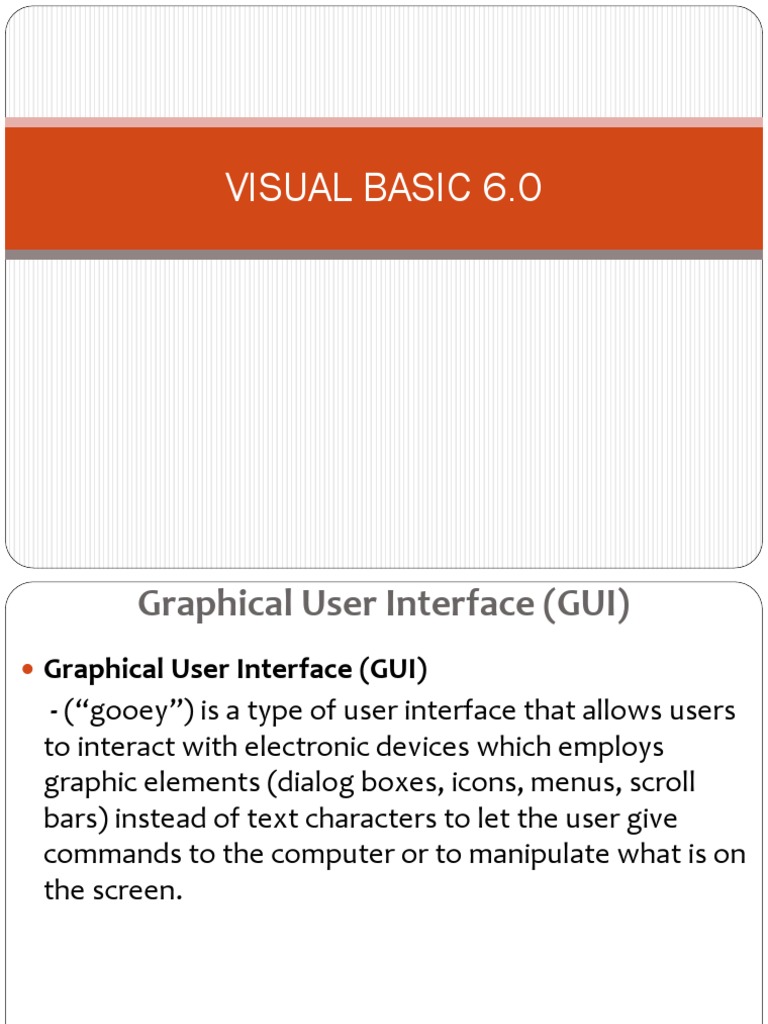 Visual Basic 6 | Download Free PDF | Basic | Graphical User Interfaces
