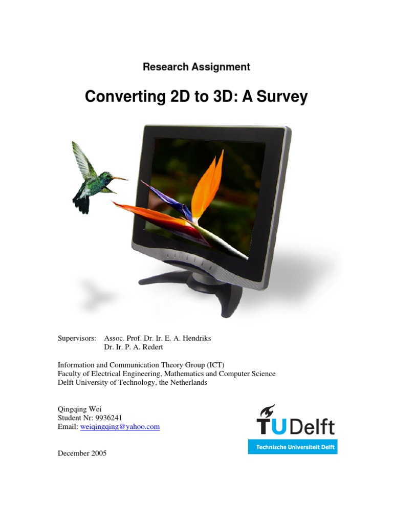 2d To 3d - A Survey | PDF | Stereoscopy | Texture Mapping