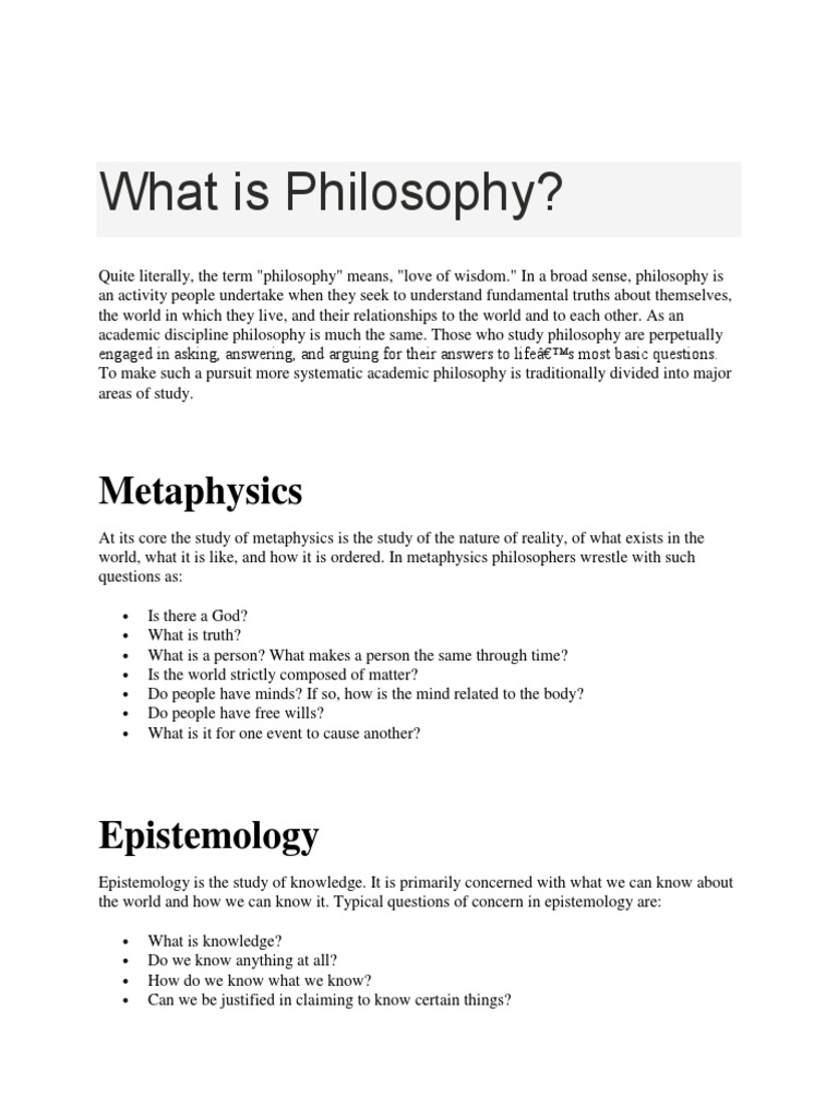 What Is Philosophy | PDF | Epistemology | Reason