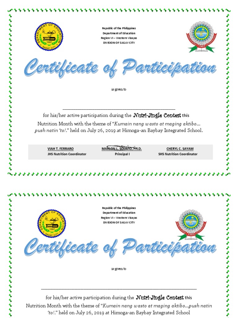 Certificate Nutrition Month | PDF | Domestic Policy | Government Agencies