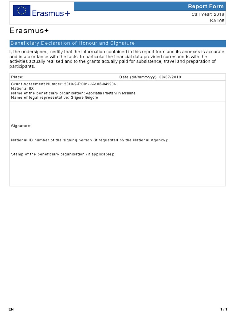 Declaration of Honour | PDF