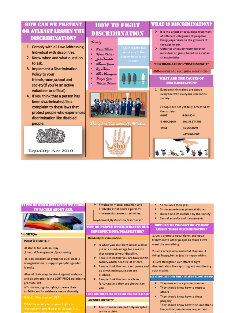 How Can We Prevent or Atleast Lessen The Discrimination | PDF | Lgbt ...