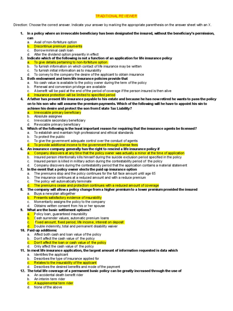 Insurance Reviewer | PDF | Life Insurance | Insurance