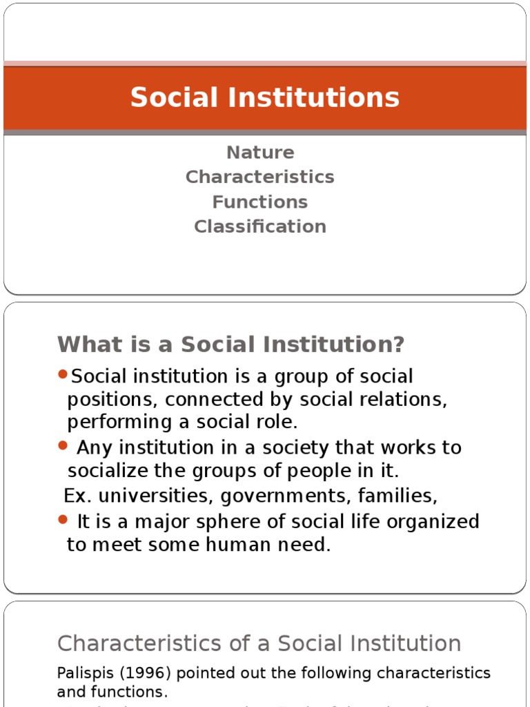 Understanding Social Institutions | PDF | Family | Institution