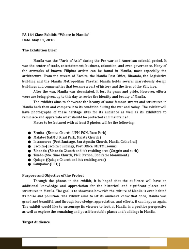 PA164 Exhibit Brief | PDF | Manila