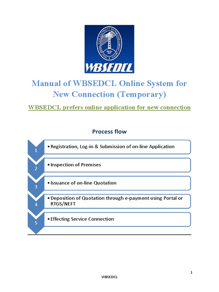 WBSEDCL Online System For New Connection Temporary | PDF | User (Computing) | Receipt