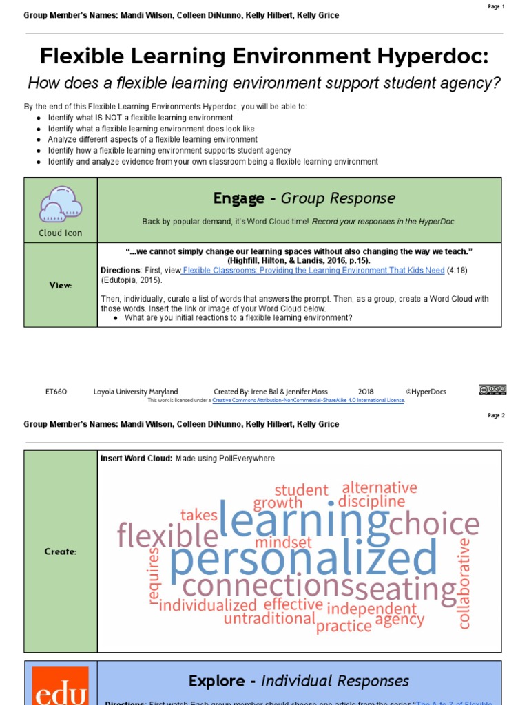 Flexible Learning Environments Hyperdoc | PDF | Classroom | Learning