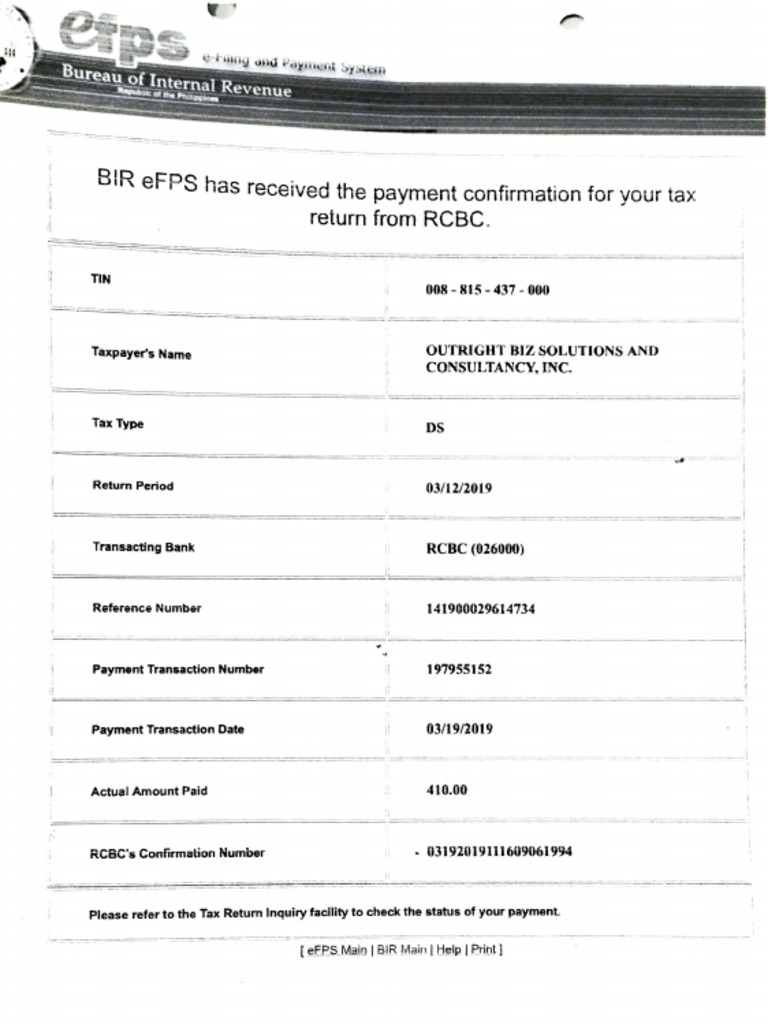 BIR-Payment For DST 2000 For New Lease Contract 2018 To 2019 | PDF