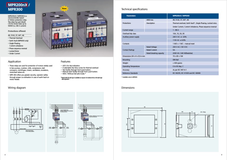Catalogue Motor Protection Relay MPR200nX | PDF | Relay | Electric Motor
