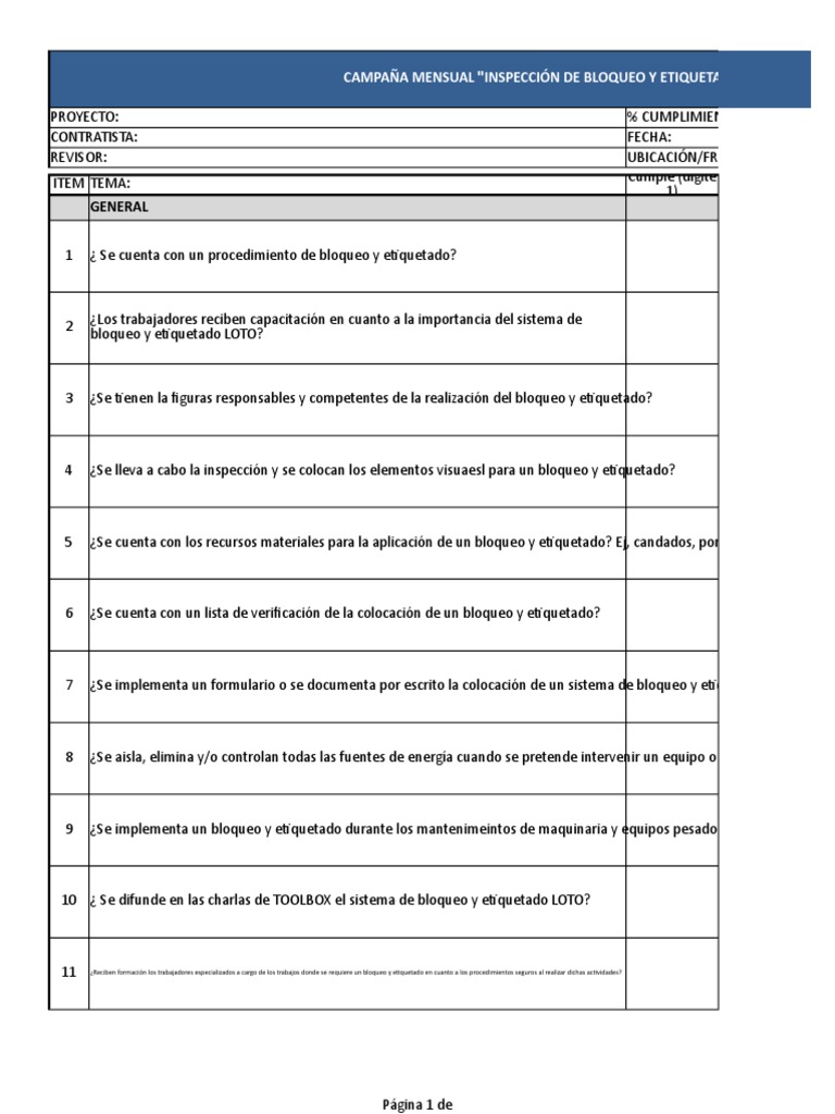 Check List LoTo | PDF | Business