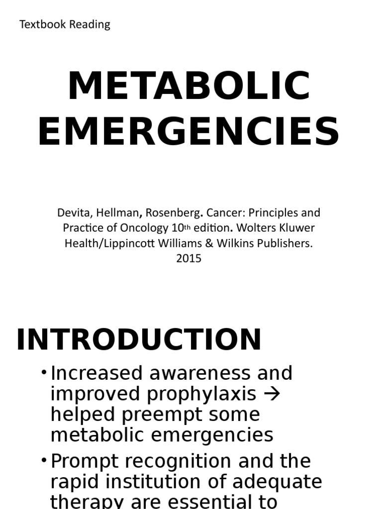 Metabolic Emergencies | PDF | Clinical Medicine | Diseases And Disorders