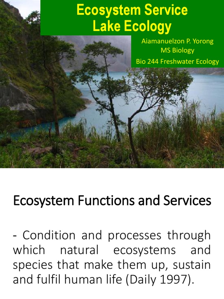 Ecosystem Services Provided by Lake Ecosystems: An Analysis of the ...