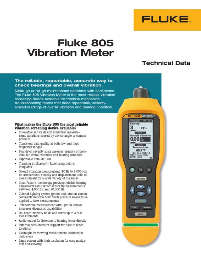 Fluke 805 Datasheet en | PDF | Pump | Bearing (Mechanical)