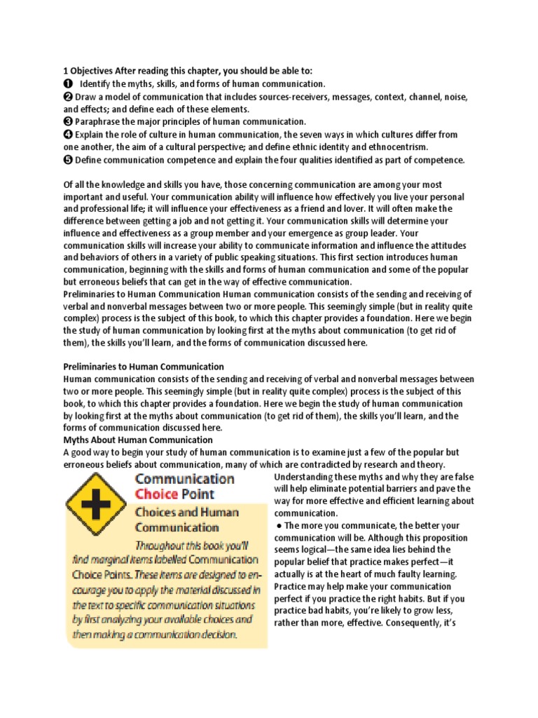 Communication Myths, Skills & Forms | PDF | Interpersonal Communication ...