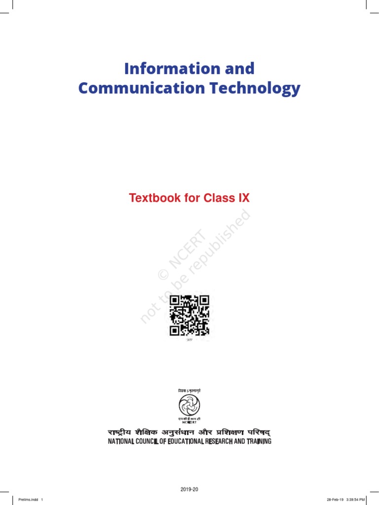 Information and Communication Technology: Textbook For Class IX | PDF ...