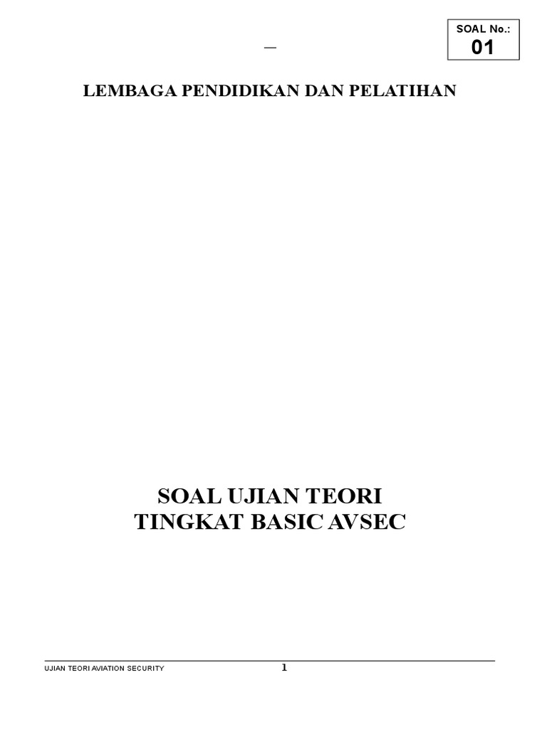Soal Teori Init Basic Avsec - Nat | PDF