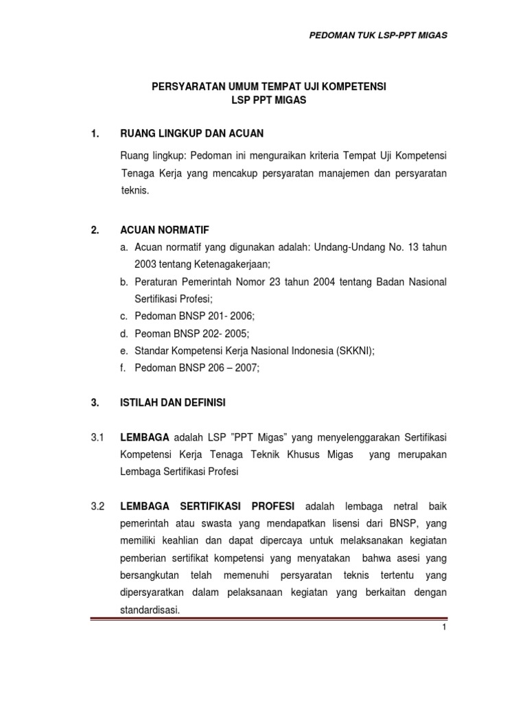 Contoh TUK Migas PDF | PDF