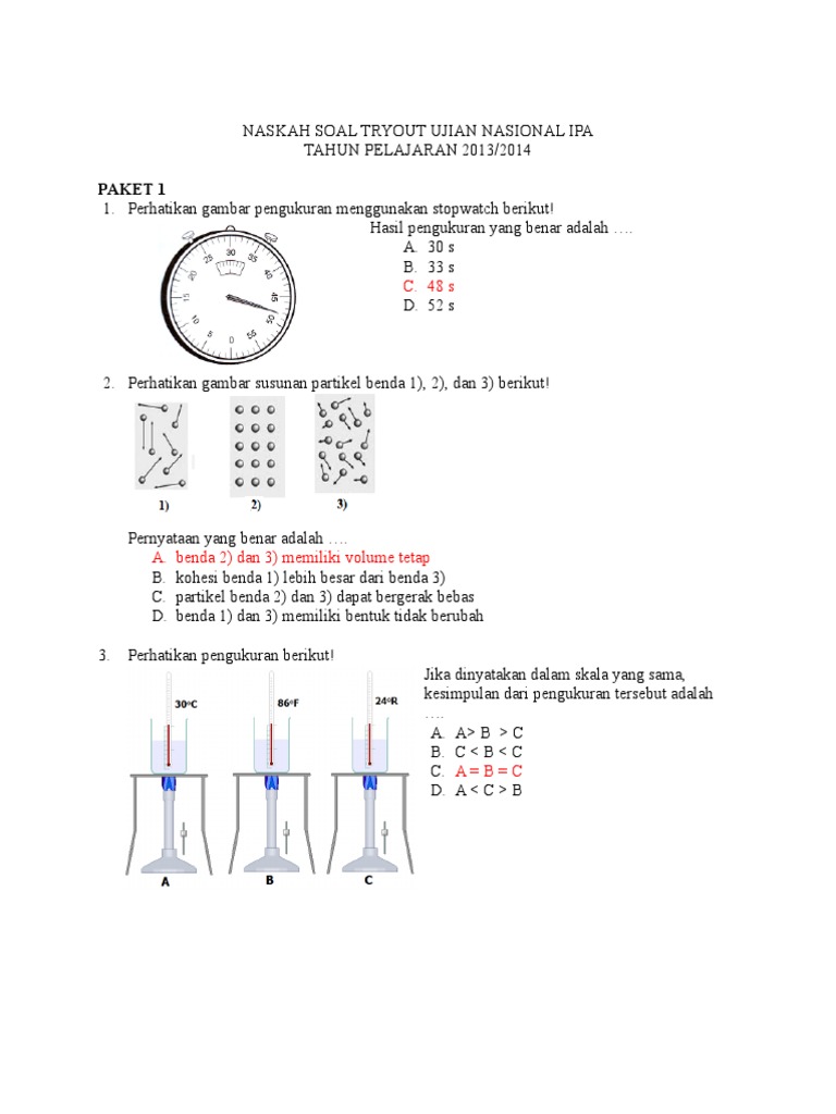 Naskah Soal Ipa Paket 1-Revisi | PDF