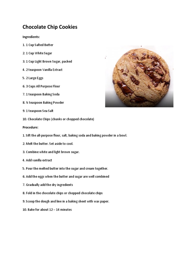 Chocolate Chip Cookies | PDF