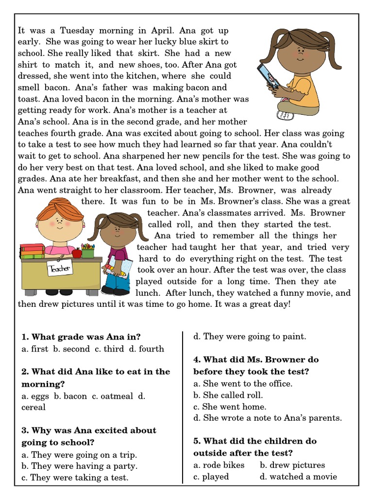 Reading Comprehension For Beginner and Elementary Reading Comprehension ...