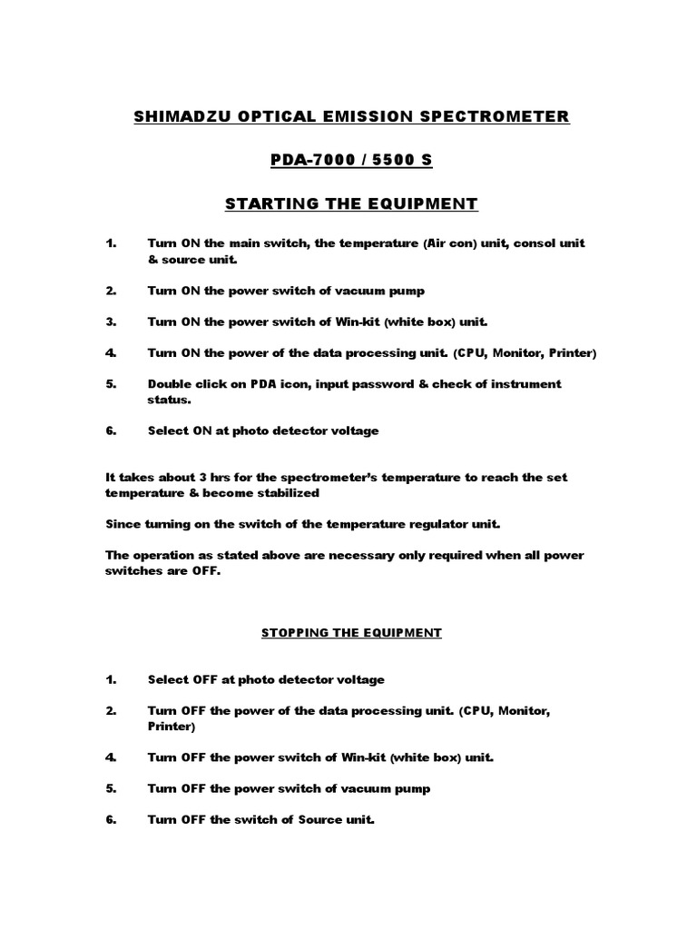 PDA-7000/5500 Spectrometer Operations | PDF | Computers | Technology ...