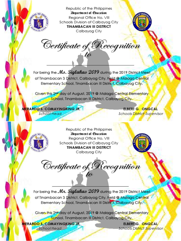 Certificate (Mr. & Ms. Siglakas) | PDF