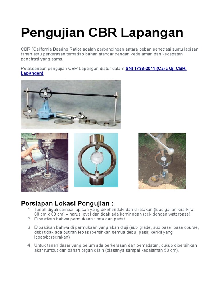 CBR Lapangan | PDF