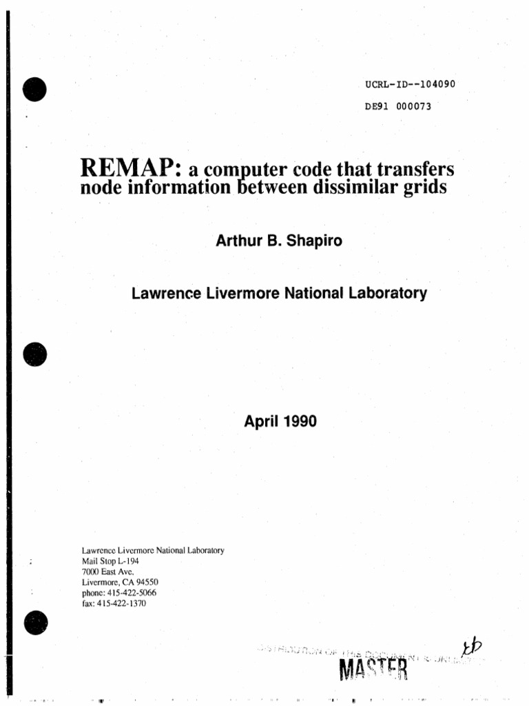 Remap:: A Computer Code That Transfers | PDF | Contour Line | Finite ...