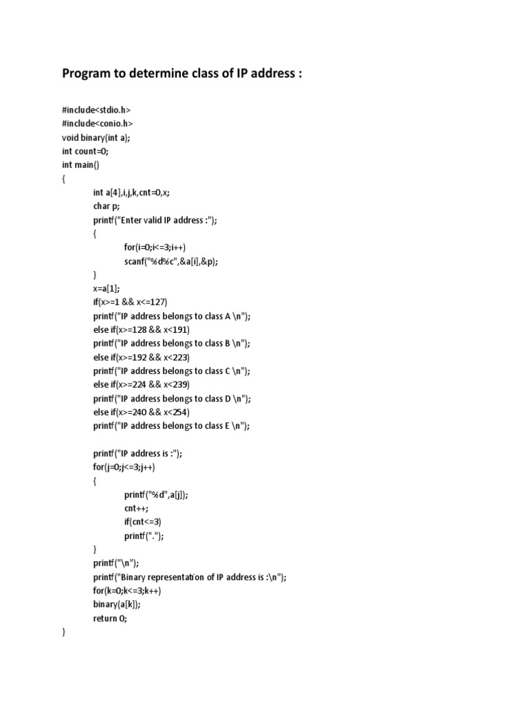 IP Address Class and Binary Converter | PDF | Port (Computer Networking ...