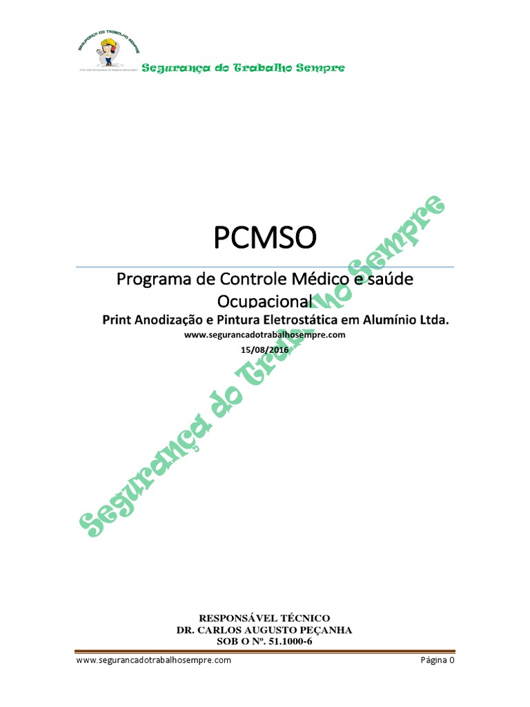 Modelo 1 Pcmso | PDF | Primeiros socorros | Remédio