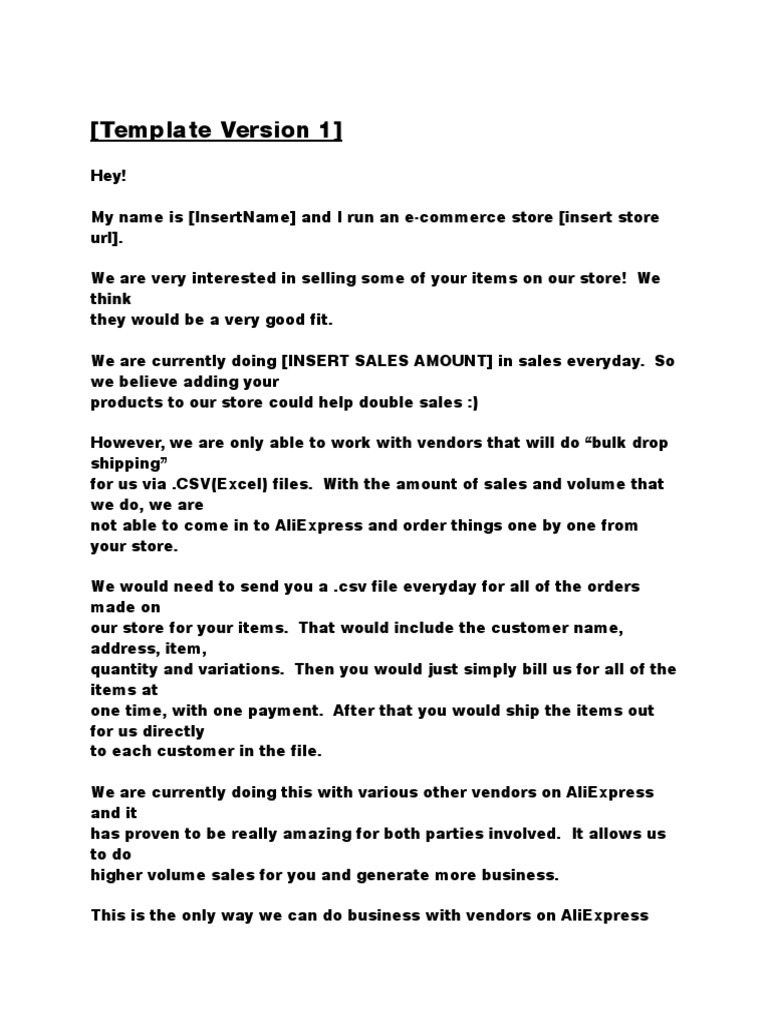 DropShipping Template | PDF | Cyberspace | Business