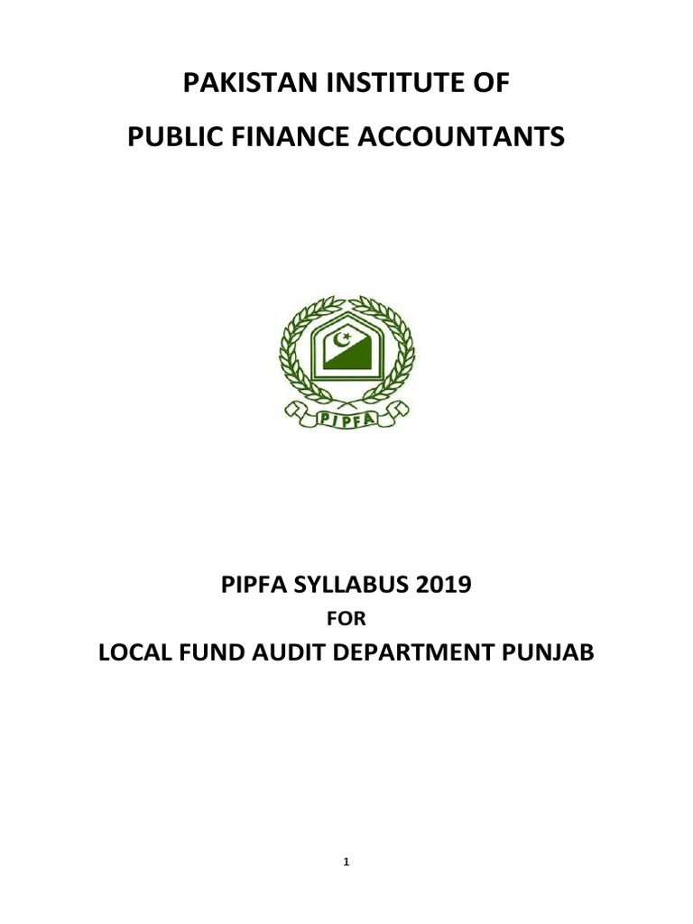 Pakistan Institute of Public Finance Accountants: Pipfa Syllabus 2019 ...