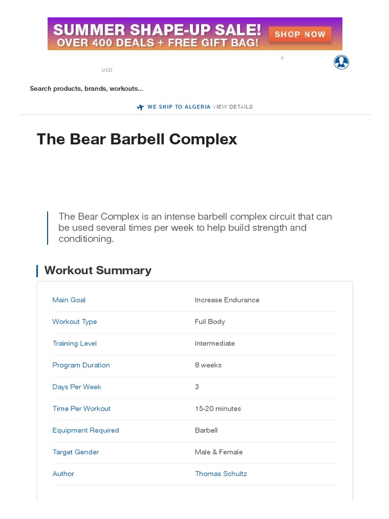 The Bear Barbell Complex - Muscle & Strength | PDF | Weight Training | Dance Science