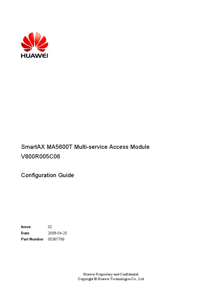 MA5600T Configuration Guide V800R005C06 02 | PDF | Radius | Router ...
