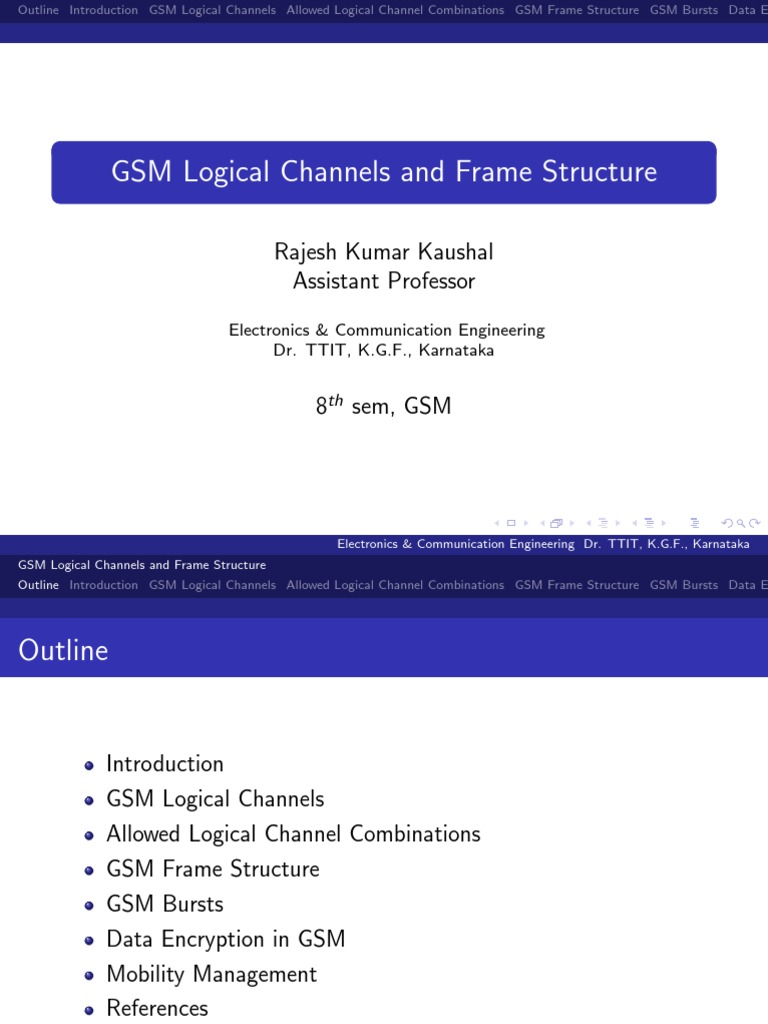 GSM Logical Channels and Frame Structure | PDF | Telecommunications ...