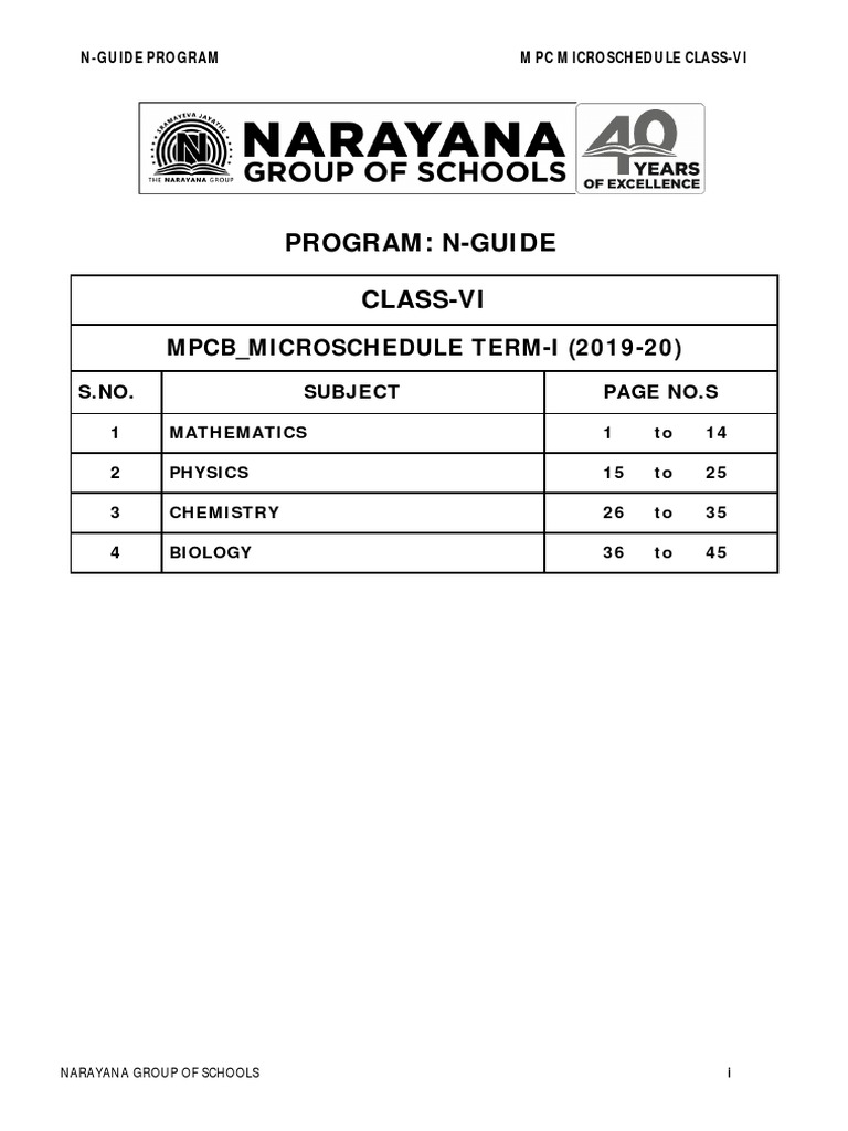 00 6th N-Guide MPCB Term-1 Mcs Index | PDF
