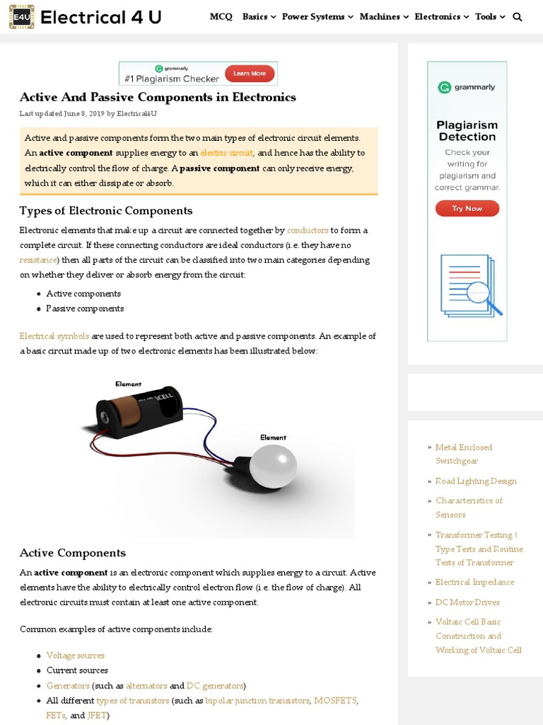 Identifying Electronic Components 1 Passive Components