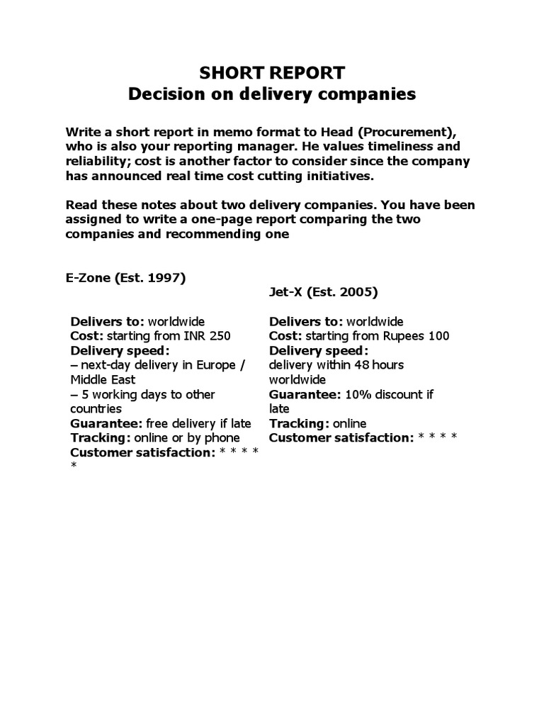 Short Report Option 1 | PDF