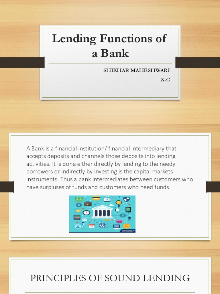 Lending Functions of A Bank | PDF | Loans | Credit